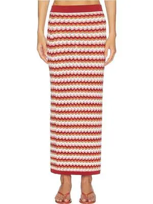 Ronny Kobo Knit Maxi Skirt - Rust Combo