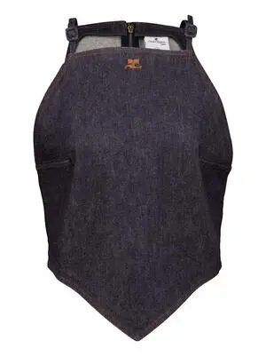 COURREGES Brut Pointy Denim Tank Top - Grey
