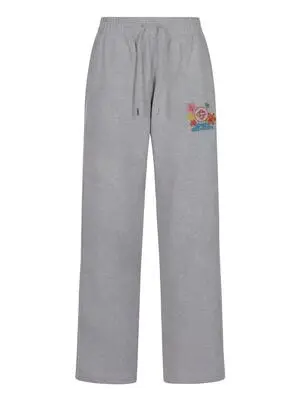 Casablanca Embroidered Logo Cotton Track Pants - Grey