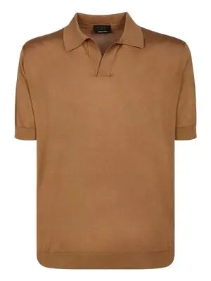 DELL'OGLIO Short-sleeve Fine-knit T-shirt - Neutrals