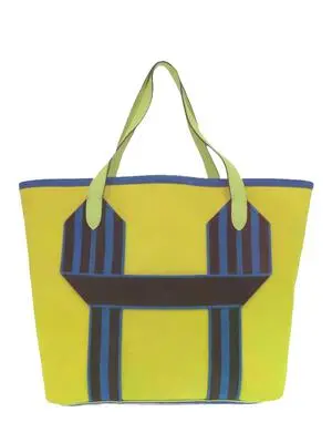 Hermès Toile And Clemence Tote Bag - Blue