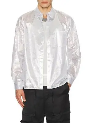 Comme Des Garçons Satin Button Down Shirt - Silver