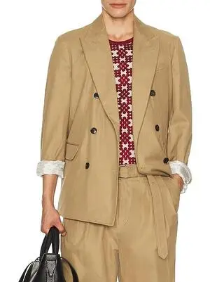 Dries Van Noten Balto Double Breasted Jacket - Camel