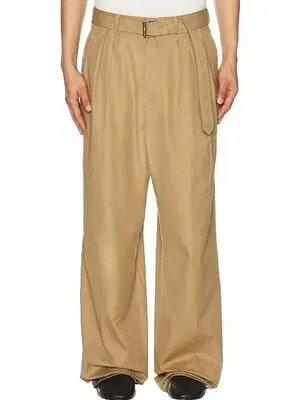 Dries Van Noten Belted Cotton Wide-leg Trousers - Camel