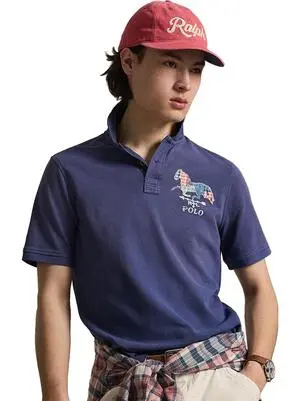 Ralph Lauren Classic Fit Horse-appliquéd Polo Shirt - Light Navy
