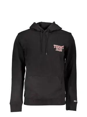Tommy Hilfiger Logo Print Cotton Hoodie - Black