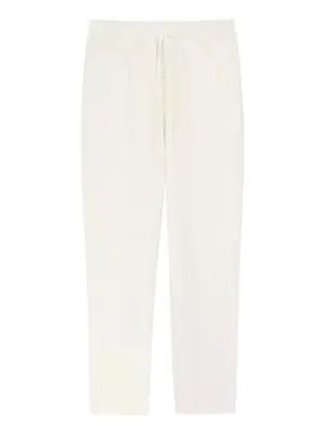 Ami AMI Paris Blended Linen Elasticated Waist Trousers Neutrals