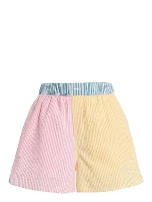 WITH NOTHING UNDERNEATH The Boxer Seersucker Shorts - Multi