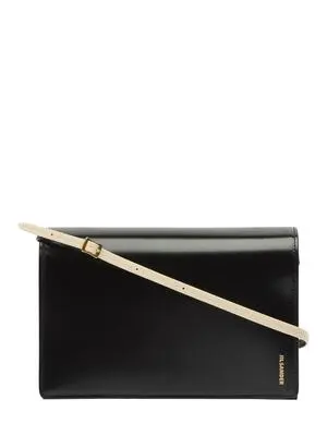 JIL SANDER File Sm Leather Shoulder Bag - Black