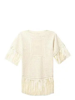 Zimmermann Indra Crochet Fringe Tunic - Cream