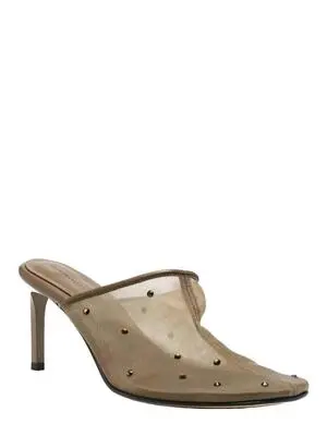 Dear Frances Sade Embellished Mules - Brown