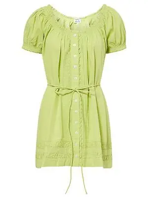 DAMSON MADDER Jayne Cotton Mini Dress - Celery