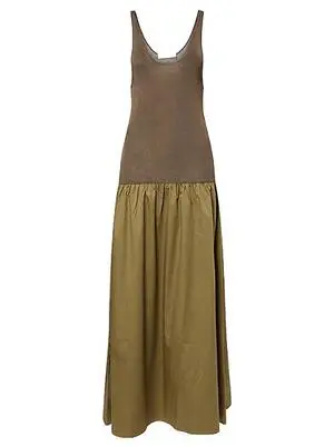 THE FRANKIE SHOP Iliya Drop Waist Maxi Dress - Olive