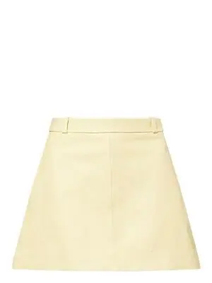 FRAME The Leather Mini Skirt - Lemon