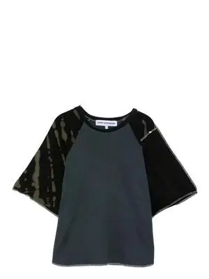 STAIN SHADE Patchwork Raglan-sleeve T-shirt - Blue