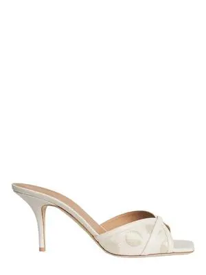 MALONE SOULIERS Raffia-leather Perla Mules 70 - Beige