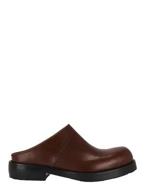Dries Van Noten Leather Slip-on Derby With Block Heel - Terra