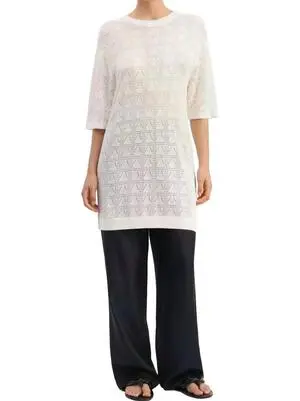 Loulou De Saison Ivory Knitted Crew Neck Top - Neutrals