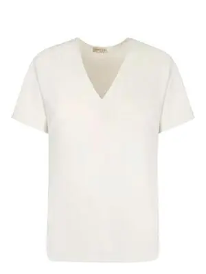 BLANCA VITA V-neck T-shirt - Neutrals