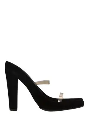 Moschino Suede High-heeled Sandals With Trompe L'oeil Effect - Black