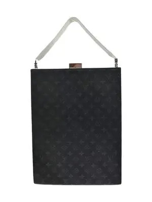 LOUIS VUITTON Monogram Satin Ange Handbag - Black
