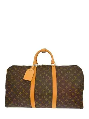 LOUIS VUITTON Monogram Keepall 50 Travel Bag - Brown
