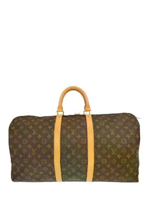 LOUIS VUITTON Louis Vuitton 2003 55 Keepall Monogram Travel Bag Brown