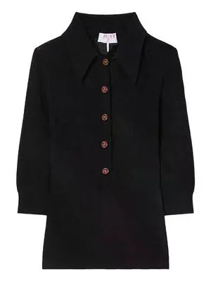 Emilio Pucci Seamless Jacquard Marmo Polo Shirt - Black
