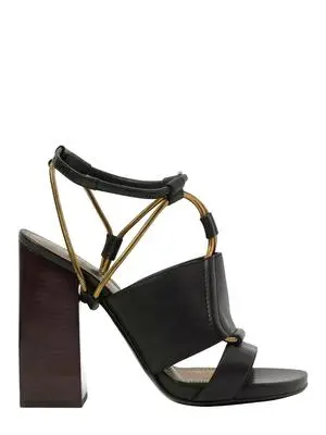 LANVIN Multi-strap Block-heel Sandals - Black