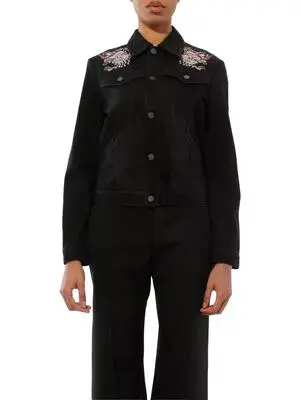 Givenchy Embroidered Denim Jacket - Black