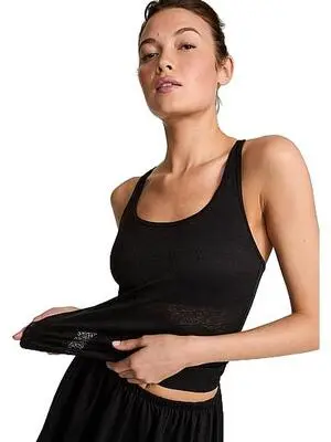 Victoria's Secret Vsx Hot Zones Lace Tank Top - Black