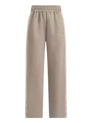 Manière De Voir Wide-Leg Popper Joggers Neutrals