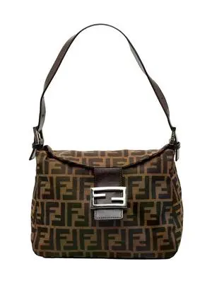 Fendi Zucca Canvas Double Flap Mamma Shoulder Bag - Brown