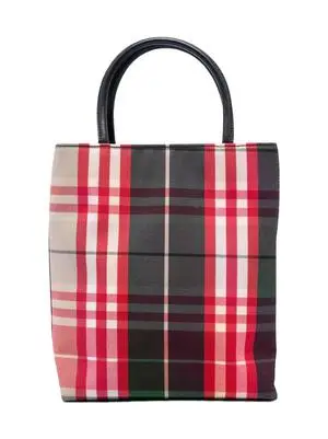 Burberry House Check Canvas Tote Bag - Red