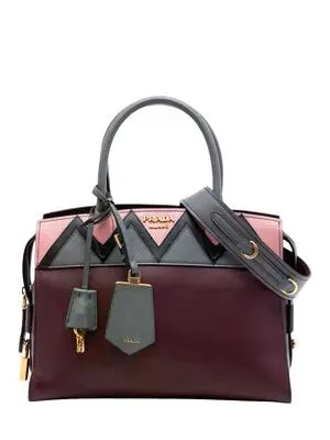 Prada Saffiano Leather Greca Esplanade Satchel - Red