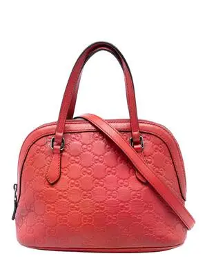 Gucci Leather Mini Dome Satchel - Red