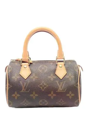 LOUIS VUITTON Monogram Mini Speedy Hl Satchel - Brown
