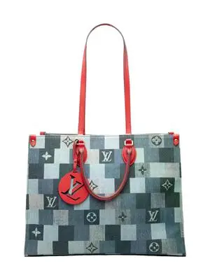 LOUIS VUITTON Monogram Denim Onthego Gm Satchel - Blue
