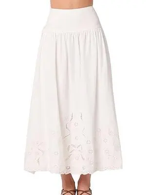 Victoria's Secret Astr The Label Stevie Eyelet Maxi Skirt - White,ivory