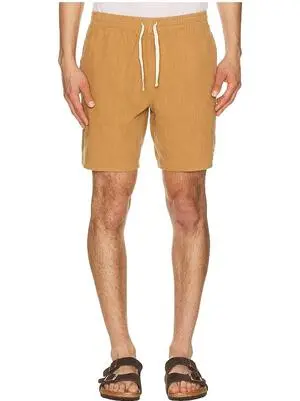 RHYTHM Textured Linen Jam Short - Brown