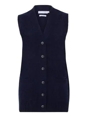 PAUL JAMES KNITWEAR Lambswool V-neck Waistcoat With Pockets - Blue