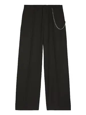 The Kooples Wide-leg Chain-belt Cotton-blend Trousers - Black