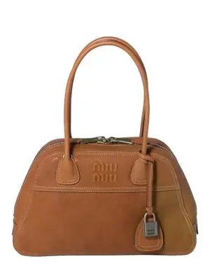 Miu Miu Vivant Leather Bowling Bag - Brown