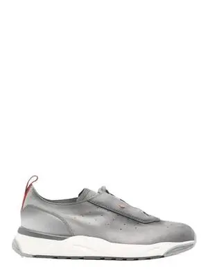 Santoni Perforated Leather Sneakers - Grey