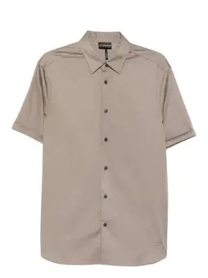 Emporio Armani Short-sleeve Button-down Shirt - Grey