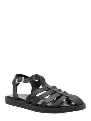 SERGIO MORETTI FIRENZE Leather Cage-strap Sandals - Black