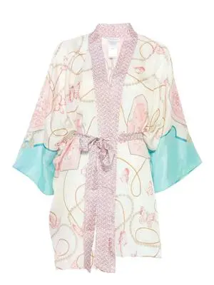 MAZZEI Butterfly Print Kimono - Pink