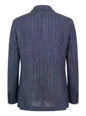 DRUMOHR Pinstripe-pattern Double-breasted Blazer - Blue
