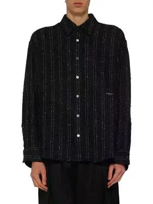 WOOYOUNGMI Tweed Button-up Shirt - Blue