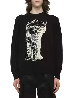 Sacai Graphic Print Sweatshirt - Black